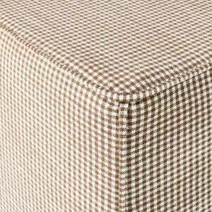 Studio McGee | Accents | Lynwood Cube Ottoman Tan Checkered Footstool ...